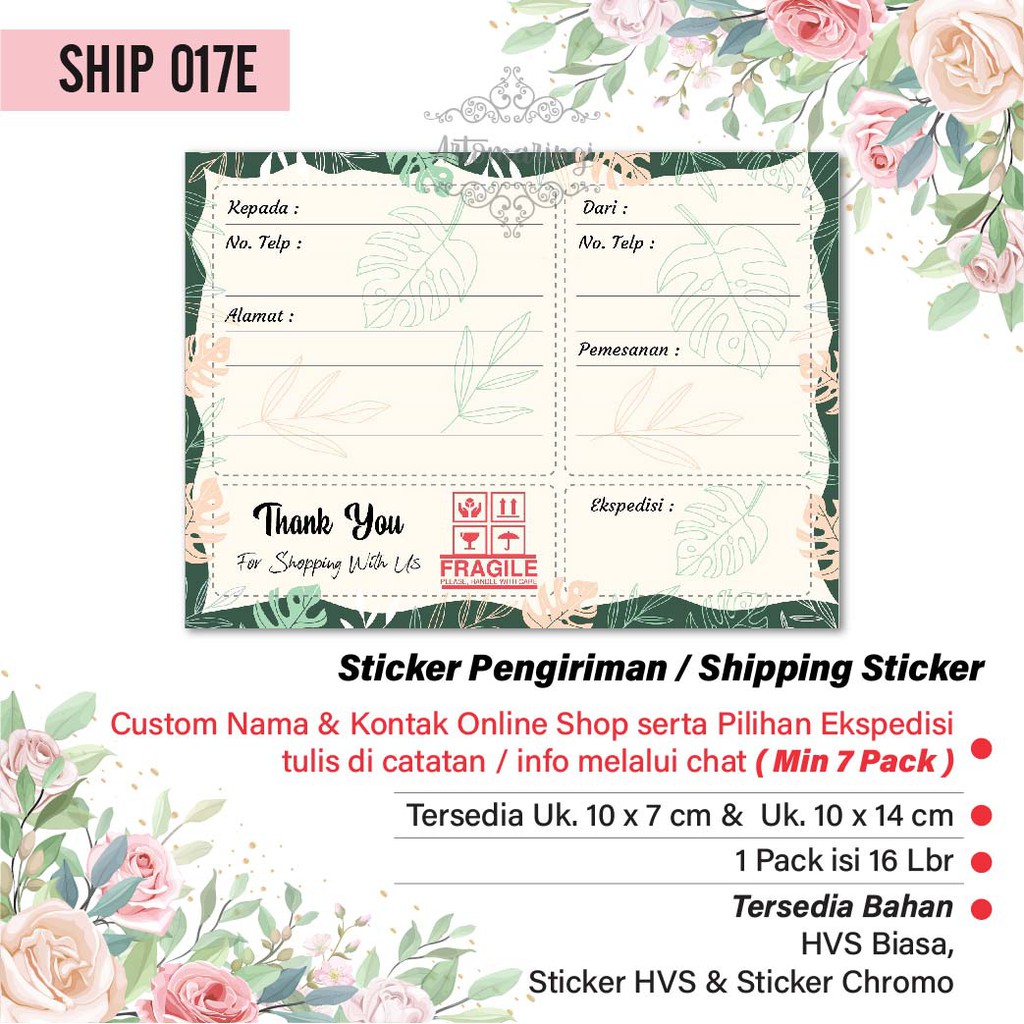 Jual Shipping Sticker 1 pack isi 16pcs Stiker Pengiriman Stiker Alamat ...