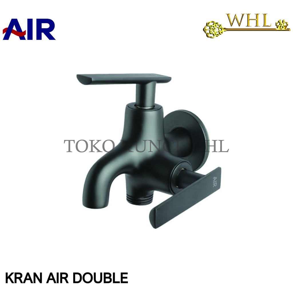Jual Air Kran Double / Kran Air Double D 5P BLack Matte (Kran Cabang ...