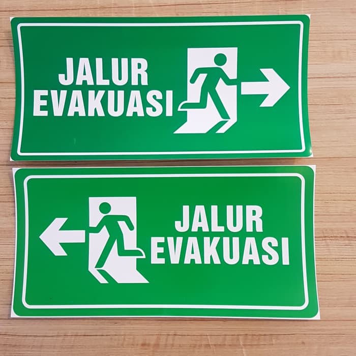 Jual SIGN STICKER K3 RAMBU JALUR EVAKUASI 30x15 | Shopee Indonesia