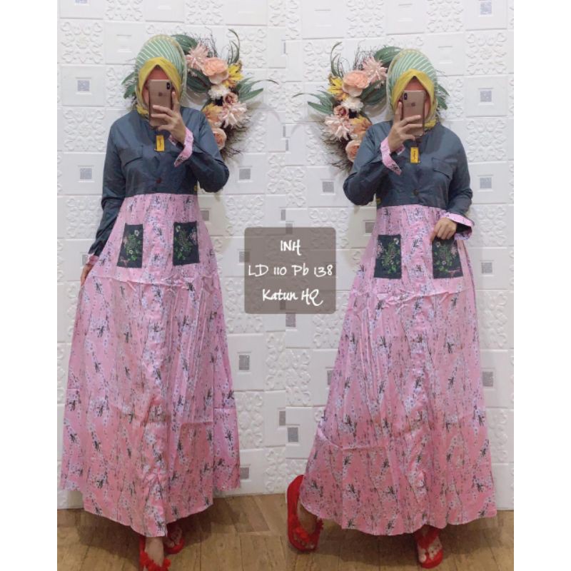 Jual gamis inayah replica dannis / gamis inayah katun / gamis inayah ...