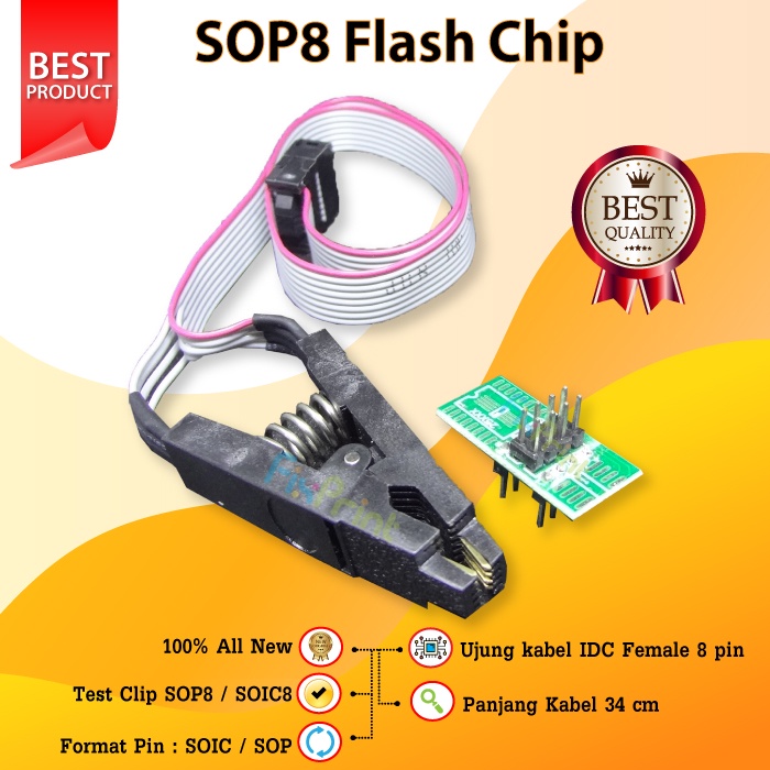 Jual SOIC8 SOP8 IC Flash Chip, IC Test Clip Socket IC BIOS Eeprom 24/25 ...