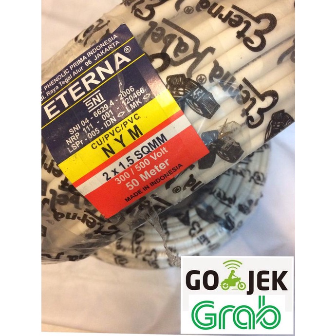 Jual Kabel eterna nym 2x1,5 / kabel engkel / kabel nym / eterna 2 x 1,5 | Shopee Indonesia