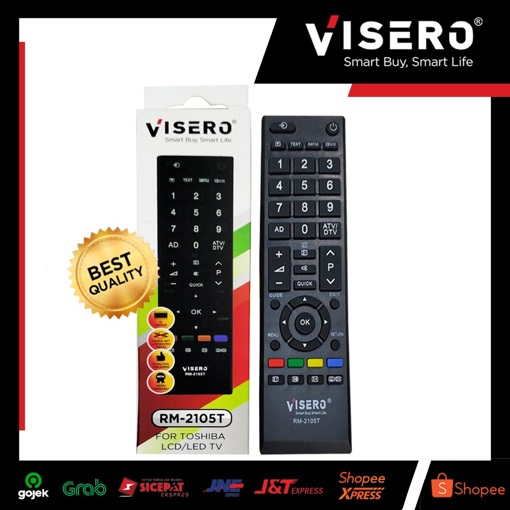 Jual Remot / Remote Multi TV LCD / LED Toshiba Visero (RM-2105T ...