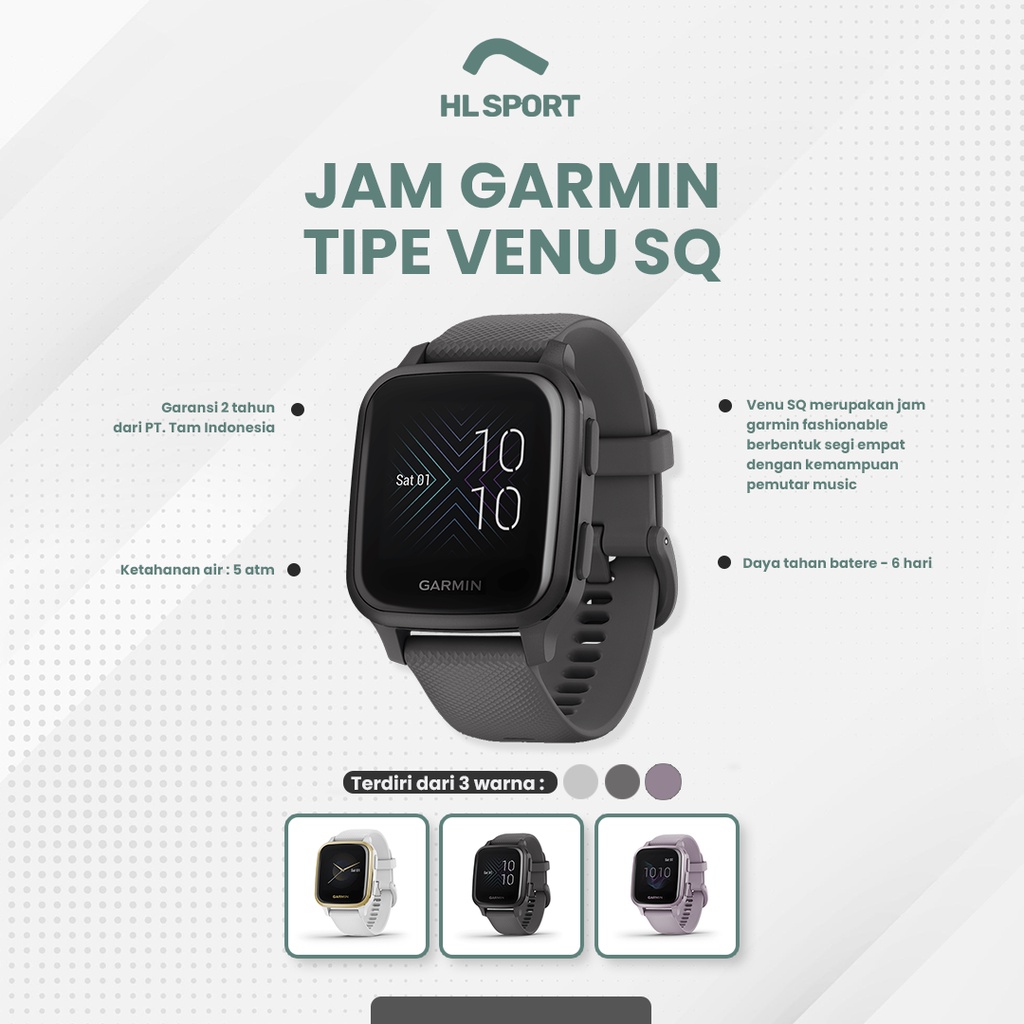 Jual Garmin Venu SQ Square GPS Smartwatch Garansi Resmi TAM 2 Tahun | Shopee Indonesia