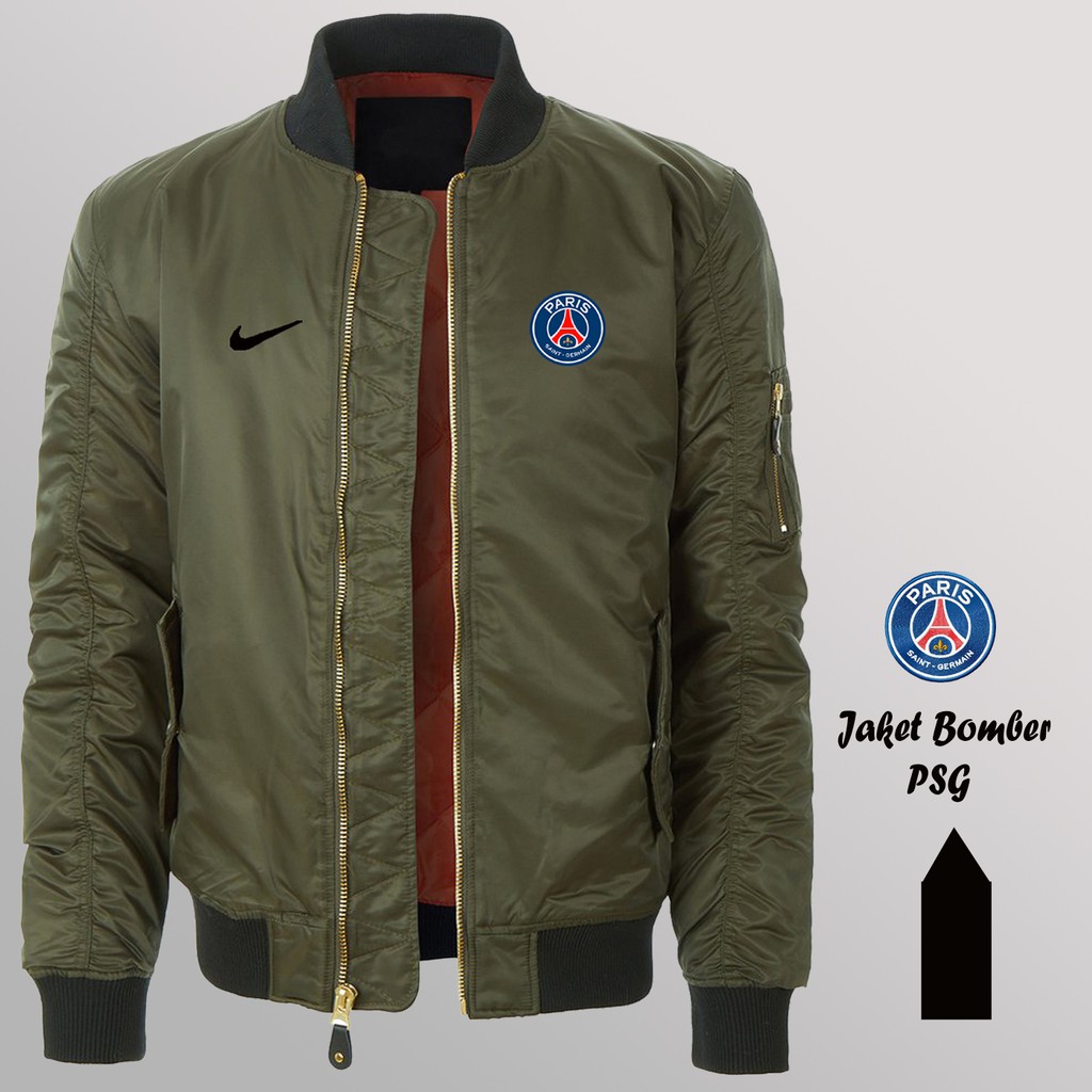 Jual Jaket Bomber Army logo bola PSG - Jaket Motor Pria Premium ...
