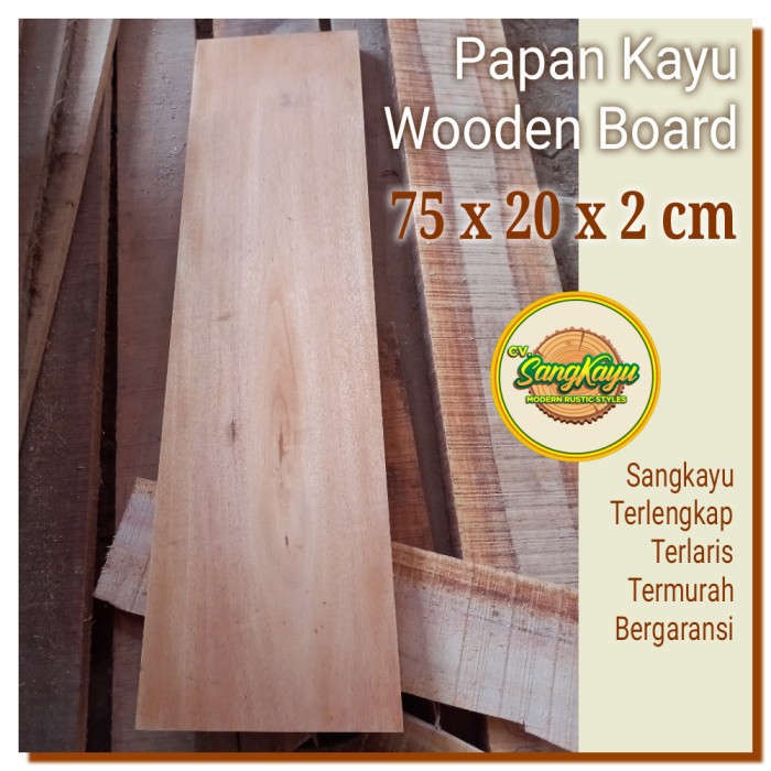 Jual Kayu papan kayu 75x20x2cm talenan kayu wooden board bahan craft ...