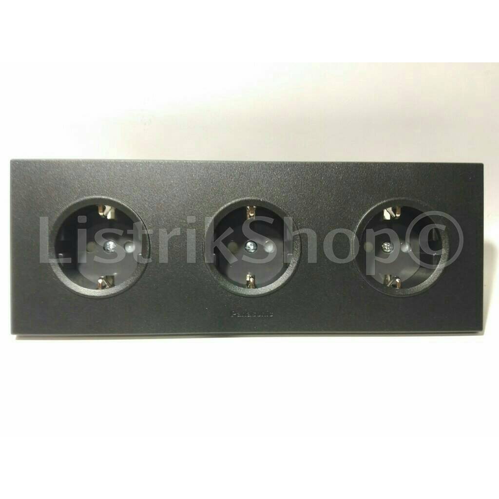 Jual Stop Kontak Triple Panasonic Style Black | Shopee Indonesia
