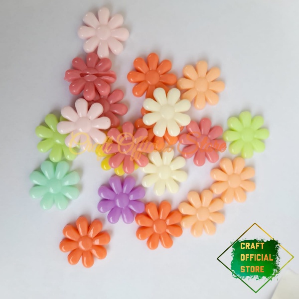 Jual 60 Pcs Manik Manik Mote Pastel Mote Susu Motif Love Bunga Bintang ...