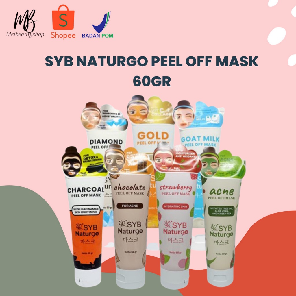 Jual SYB Peel Off Mask Naturgo Tube 60gr masker wajah diamond choco ...