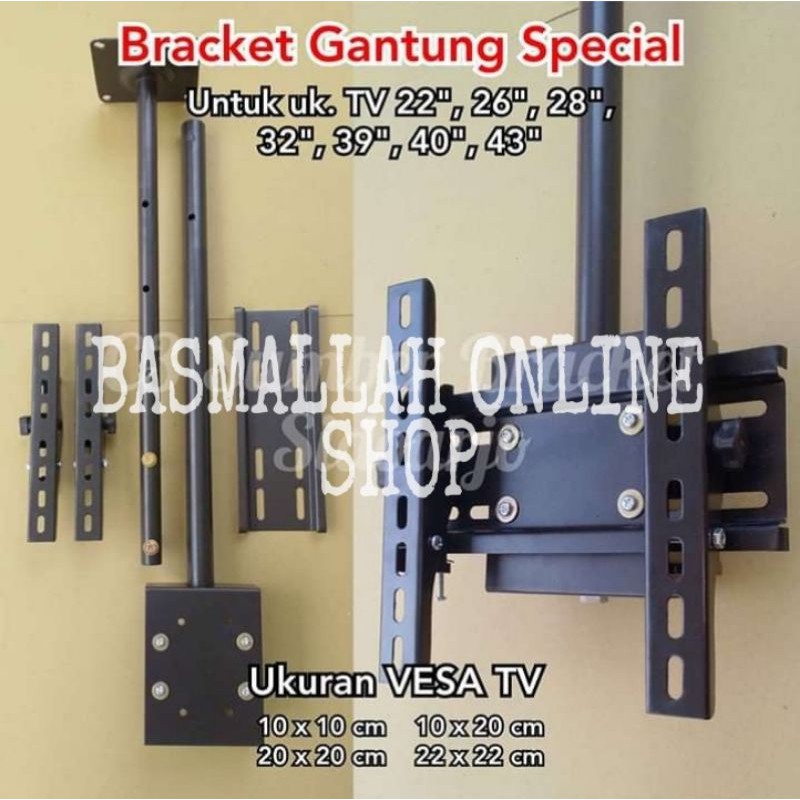 Jual Braket tv 19-43 inch gantung ,bracket briket gantung 19-43,breket ...