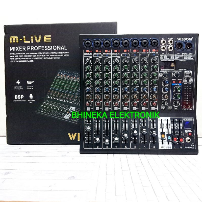 Jual Mixer Wisdom Mlive 8 / M live 8 / M live8 mixer original 8 channel ...