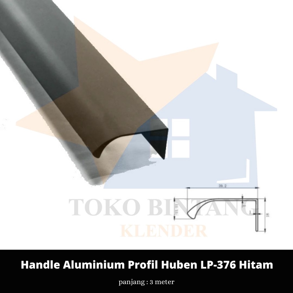 Jual Handle Aluminium Profil Huben LP-376 Hitam | Shopee Indonesia