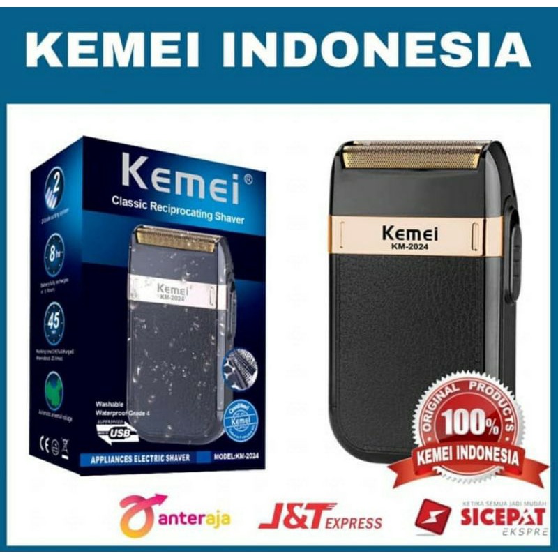 Jual kemei km 2024 Shaver Waterproof Alat Mesin Cukur Jenggot Kumis | Shopee Indonesia
