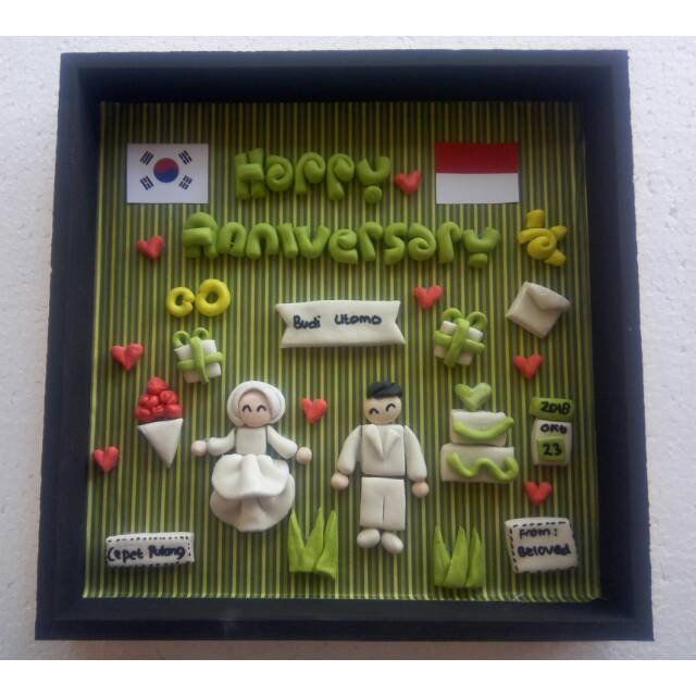 Jual CLAY FRAME ANNIVERSARY SIZE 30X30 PAKAI KACA | Shopee Indonesia