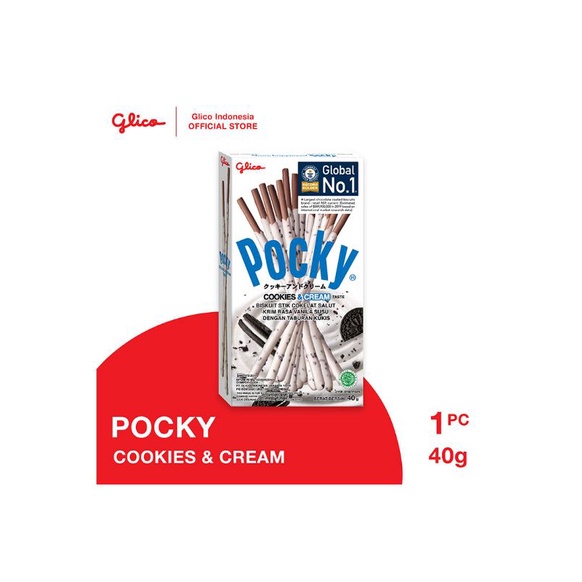 Jual Glico Biscuit Pocky Cookies & Cream 40G | Shopee Indonesia