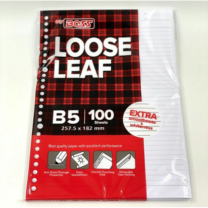 Jual Isi Kertas File / Loose Leaf / Binder Big Boss B5 50 dan 100 Lembar | Shopee Indonesia