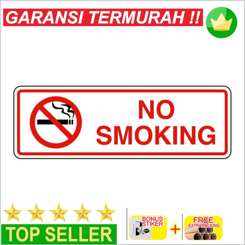 Jual Promo RAMBU PLANG NO SMOKING DILARANG MEROKOK 30CM X 10CM ACRYLIC ...