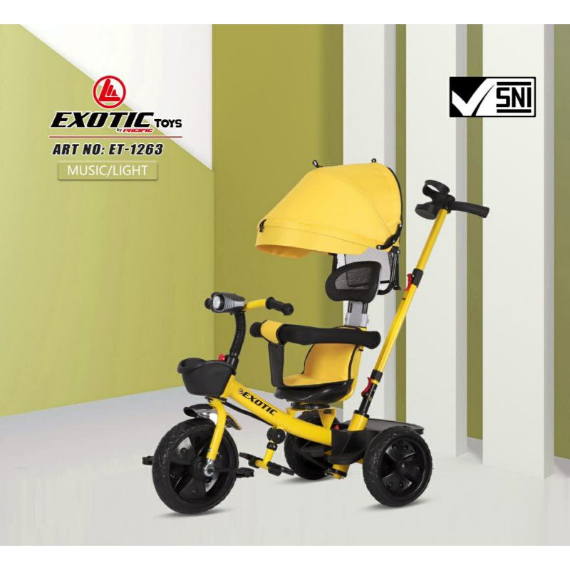 Jual Sepeda Anak Roda Tiga EXOTIC ET 1263 Baby Stroller Tricycle Anak ...