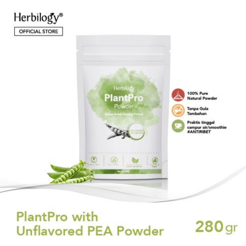 Jual HERBILOGY PLANTPRO UNFLAVORED 280GR - PROTEIN POWDER - BUBUK ...