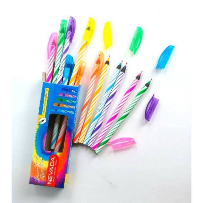 Jual Pulpen Lilin Ulir Nevada Termurah / Bolpoint Pen tinta hitam murah ...