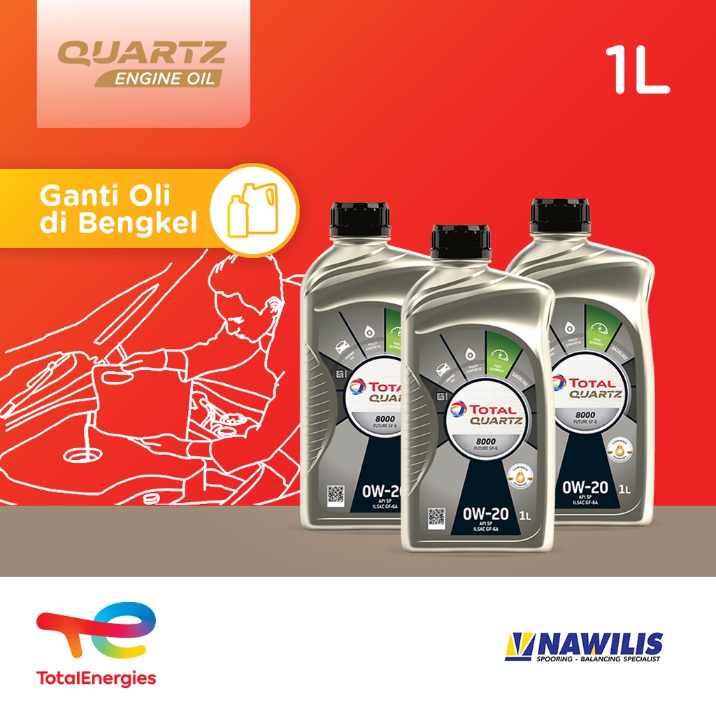 Jual TotalEnergies Ganti Oli di Bengkel Quartz 8000 Future GF-6 0W-20 1L x3 | Shopee Indonesia