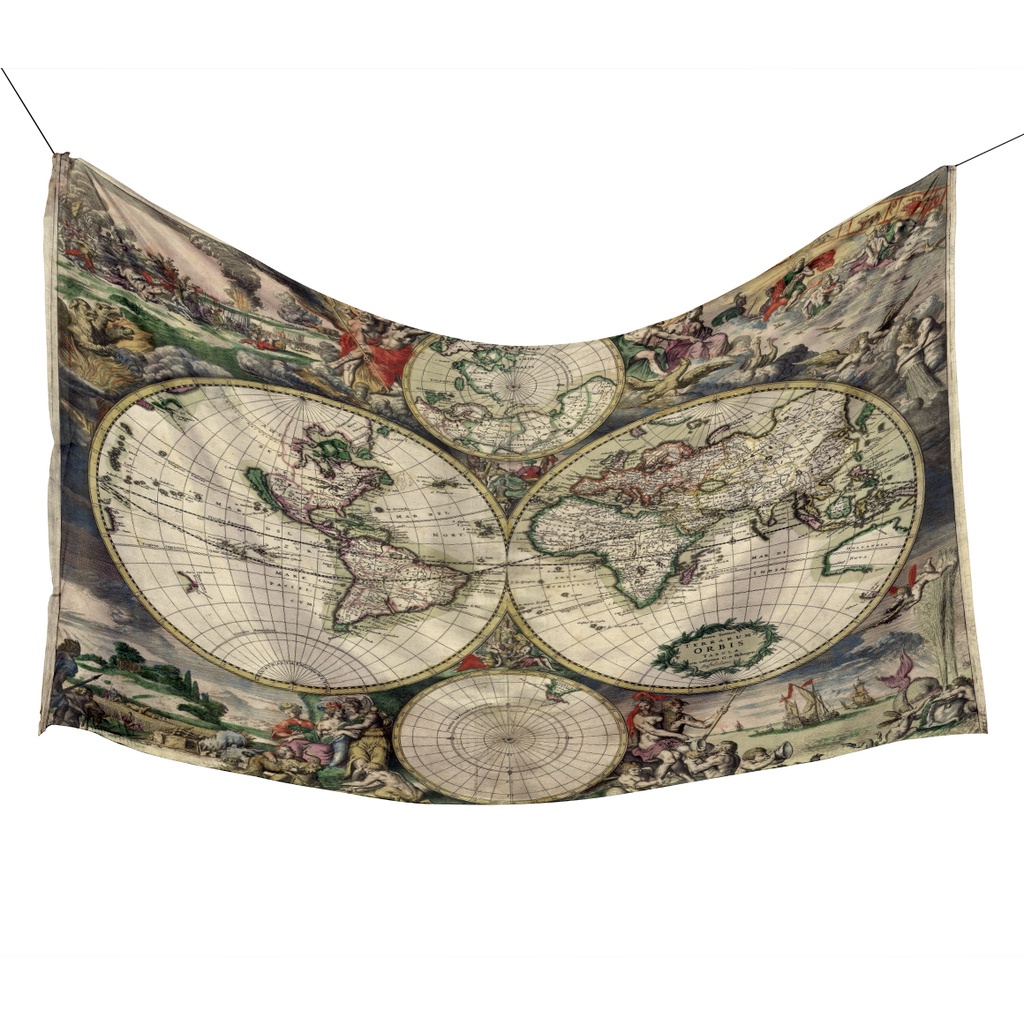 Jual Tapestry Wall Decor Hiasan Dinding Maps World Vintage Old Classic ...