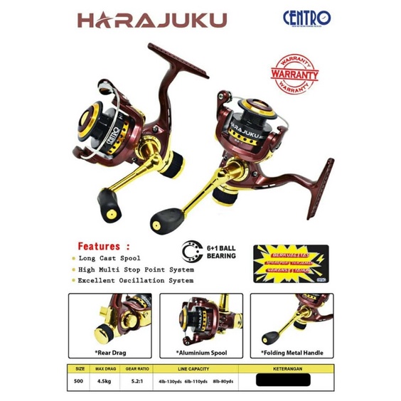 Jual REEL ULTRA LIGHT CENTRO HARAJUKU UL SPINNING CASTING | Shopee ...
