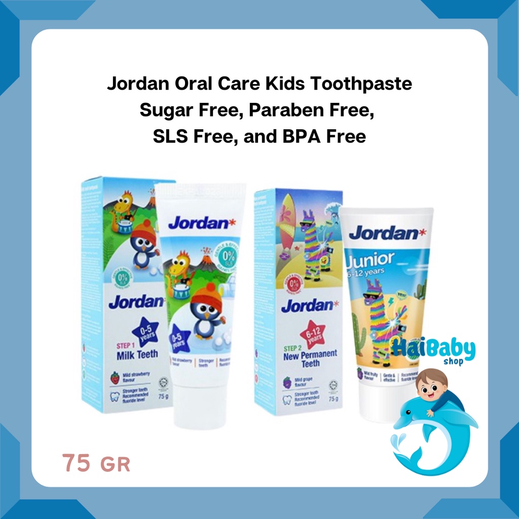 Jual Jordan Oral Care Kids Toothpaste / Step 1 Strawbery / Step 2 ...
