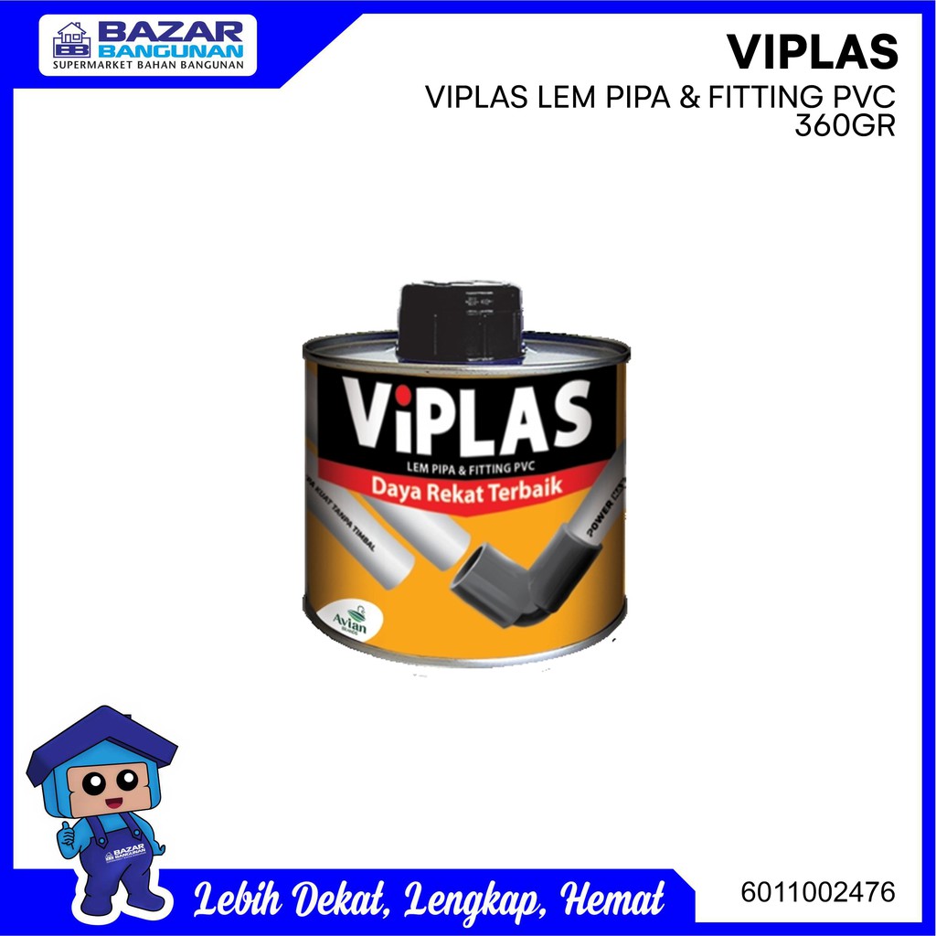 Jual Viplas - Lem Perekat Pipa Fitting Pvc Pralon / Plumbing 360 Gram ...