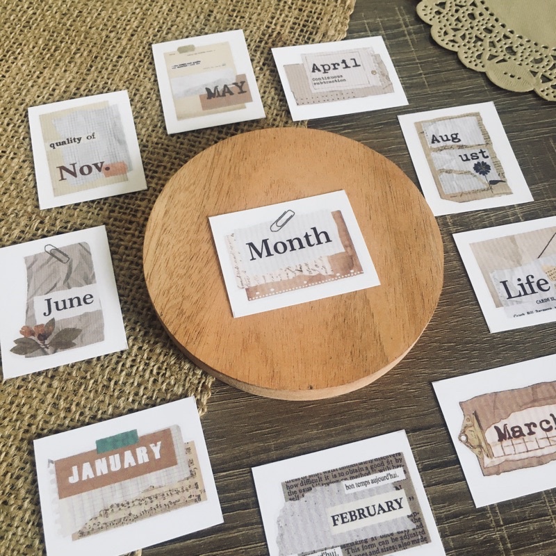 Jual Monthly Bulan Deco Sticker Scrapbook Journal Stiker Vintage by ...