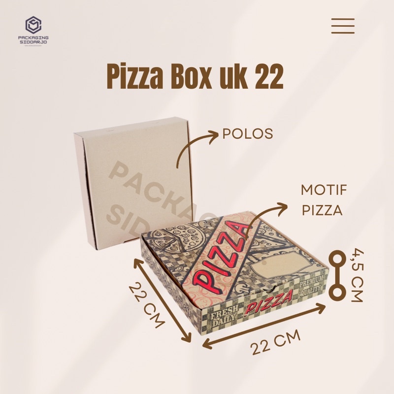 Jual Dus Pizza/Box Pizza uk. 22x22x4,5/Kotak pizza 22/Kardus Pizza Uk ...