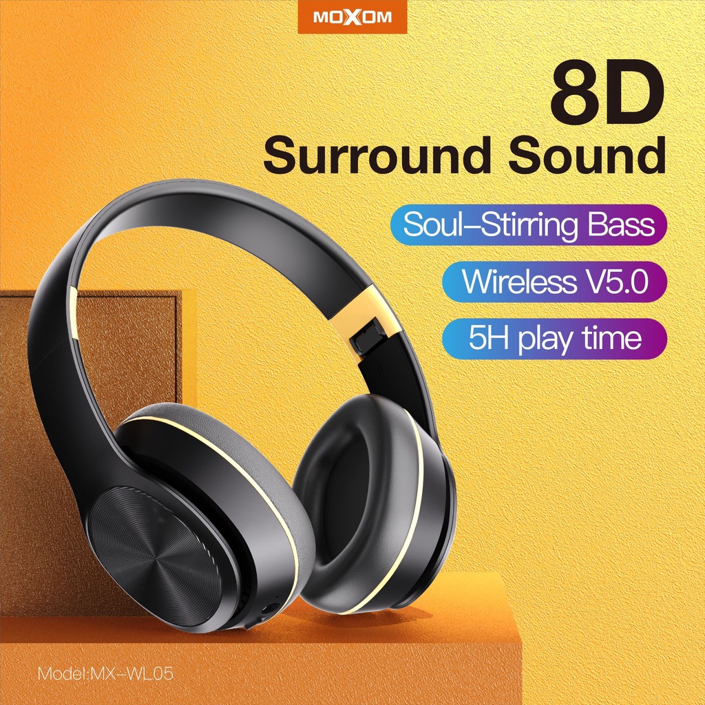 Jual MOXOM Noise Isolating Bass Wireless V5.0 Hi-Fi Super Real ...