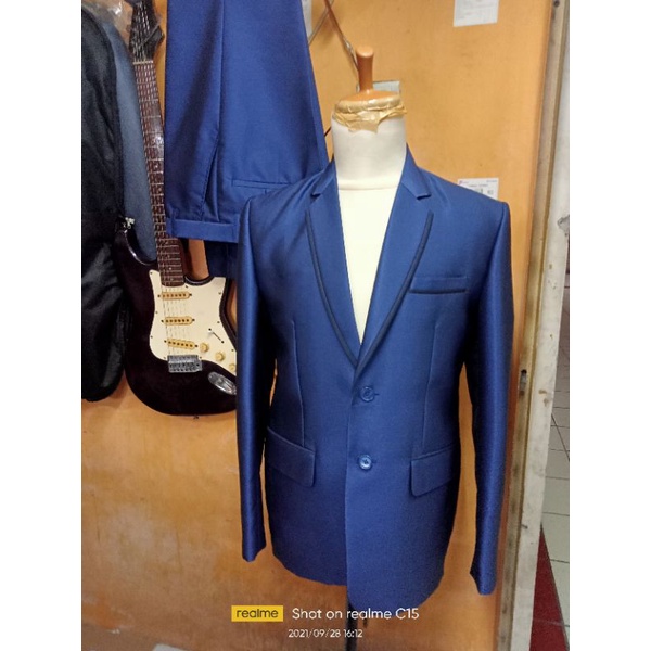 Jual JAS PRIA BIRU TUA BIRU NAVY JAS STELAN JAS NIKAH JAS WOOL FASHION ...