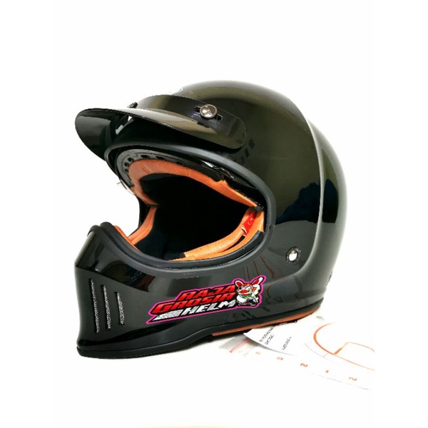Jual HELM INK TROOPER BLACK GLOSS ORIGINAL HELM RETRO FULL FACE HELM ...