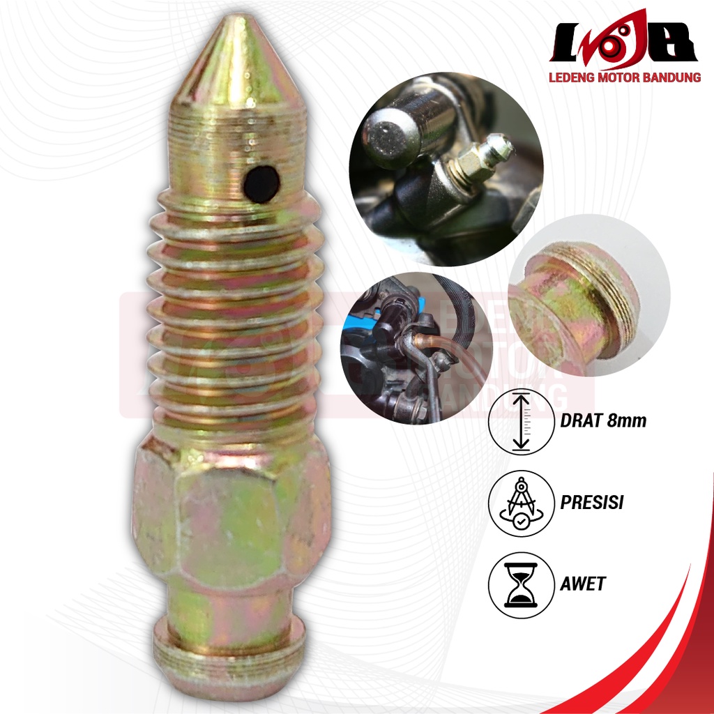 Jual Baut Nepel Angin Kaliper Minyak Rem Bawah Honda M8 Pembuangan 8mm ...