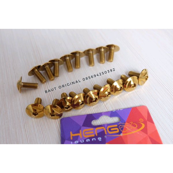 Jual baut probolt mercy 6x15 gold drat 10 original heng big head payung | Shopee Indonesia