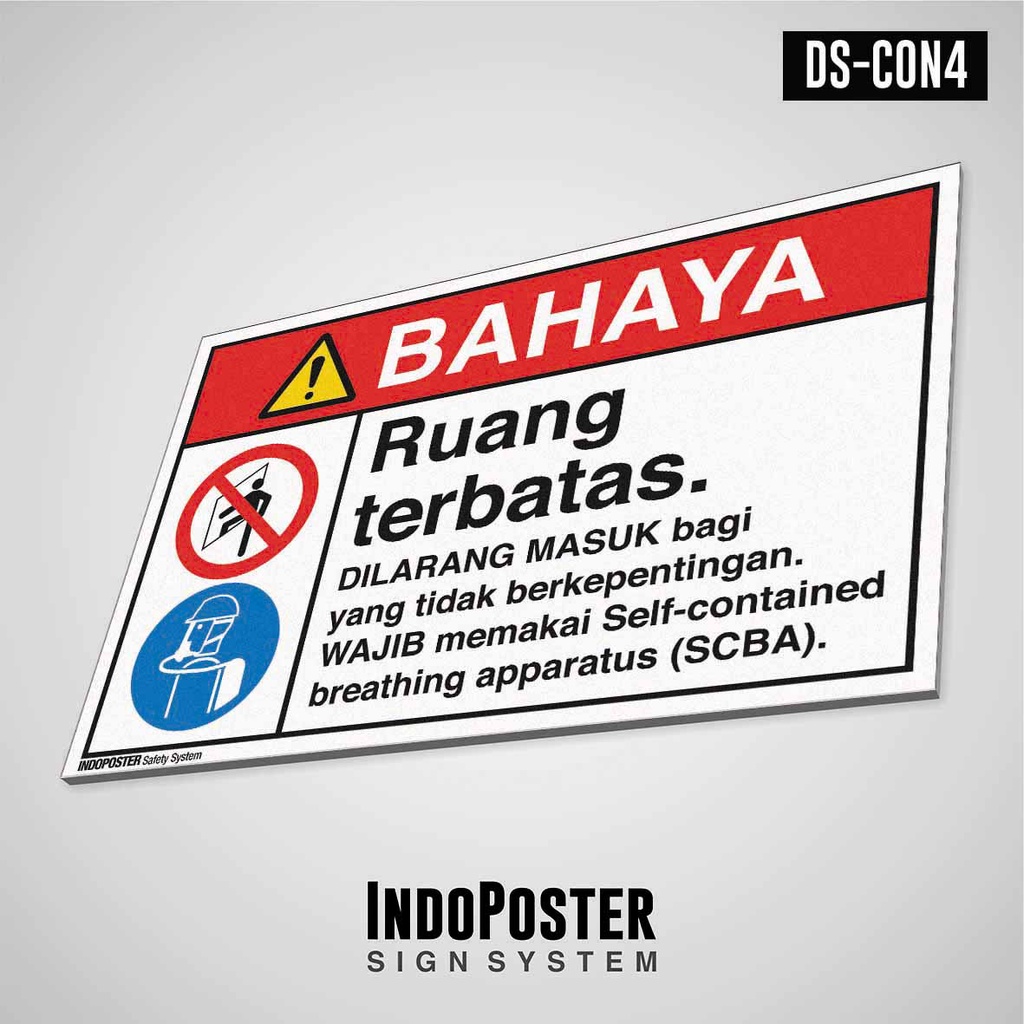 Jual Safety Sign Rambu K3 PVC ANSI Ruang Terbatas Gunakan SCBA | Shopee ...