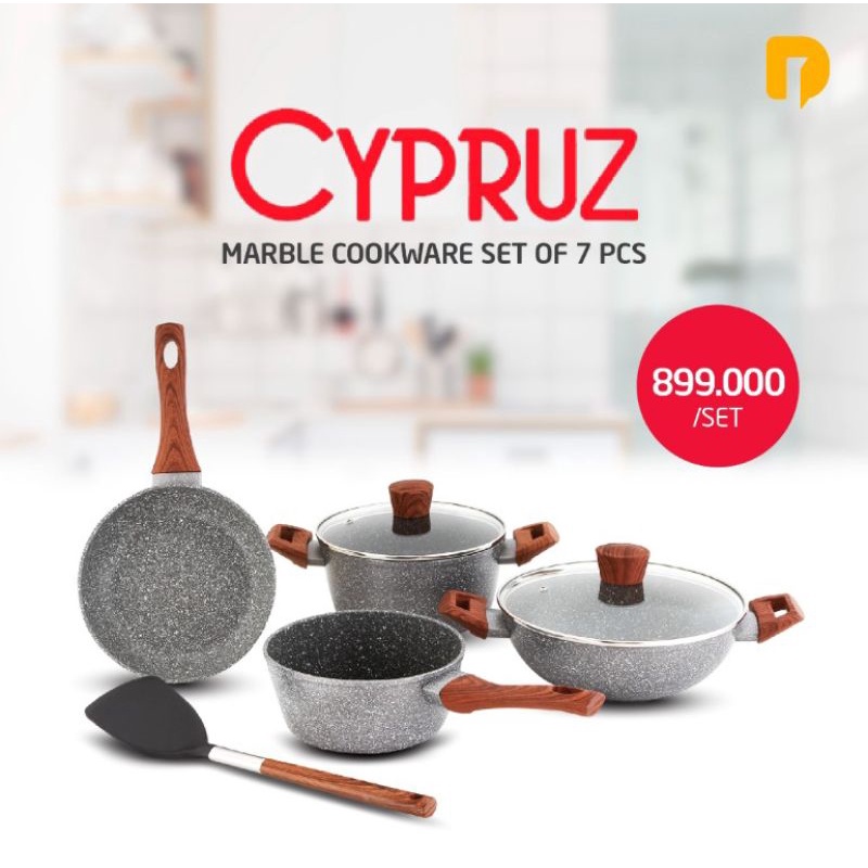 Jual Cyprus Marble Cookware set of 7 pcs | Shopee Indonesia