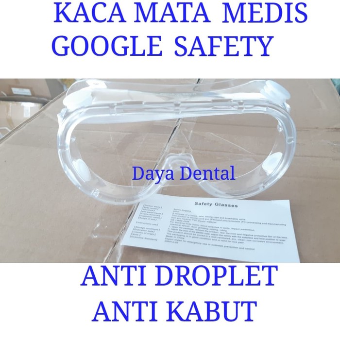 Jual KACAMATA MEDIS SAFETY KACA MATA GOOGLE PELINDUNG DIRI DARI CORONA ...