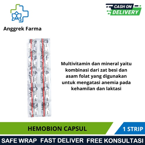 Jual HEMOBION CAPSUL/VITAMIN PENAMBAH DARAH/VITA,MIN ANEMIA | Shopee ...