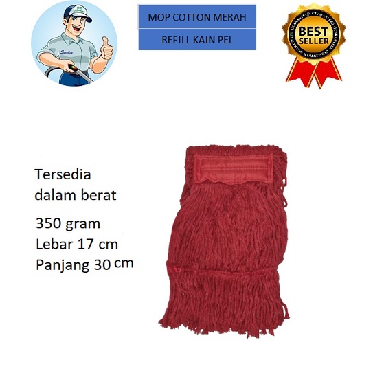 Jual Mop pel Cotton Merah 350 gram | Shopee Indonesia