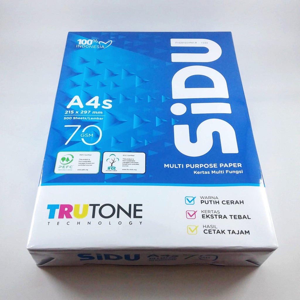 Jual Kertas HVS Sinar Dunia A4S 70 Gsm / HVS Sidu A4S 70 Gram / Kertas Print Kantor HVS Putih ...
