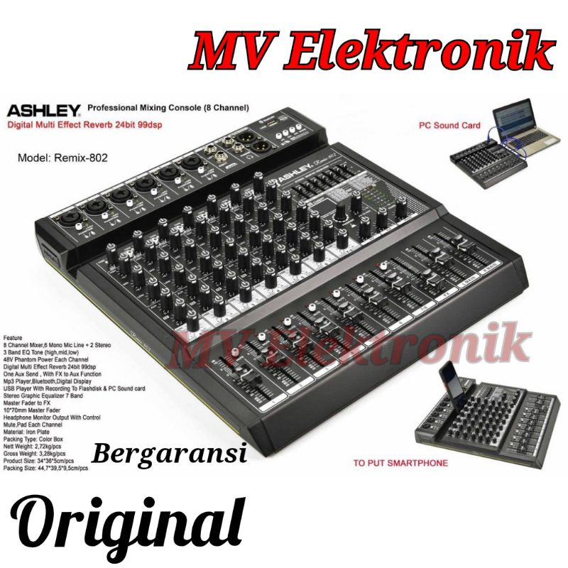 Jual Mixer Ashley Remix 802 Original Mixer 8 Channel Ashley Remix802 ...