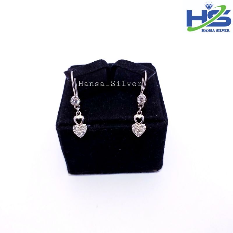 Jual Anting Perak Asli Silver 925 Lapis Emas Putih Model Agogo Love - Anting Wanita Anti Karat ...