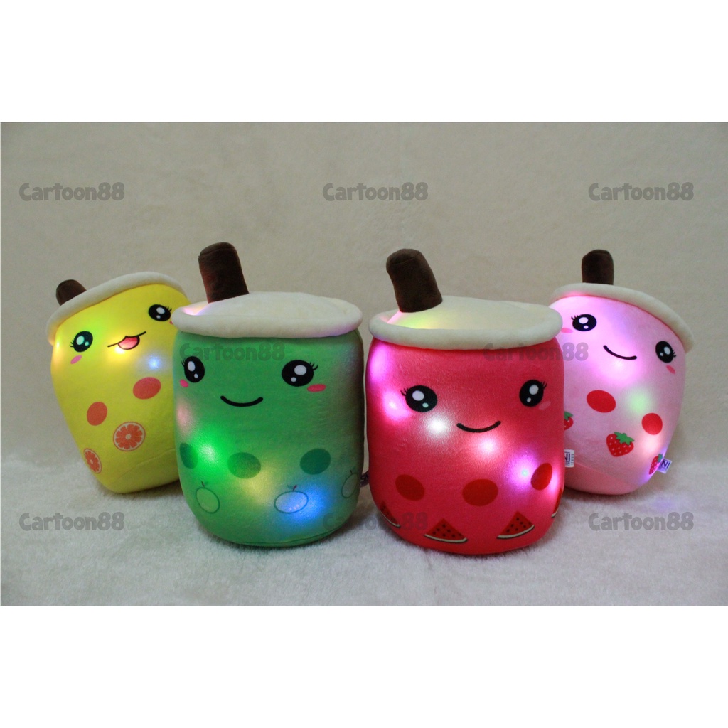 Jual Boneka Boba Milk LED, Bantal Gentong Boba Milk LED ukuran M (28cm ...