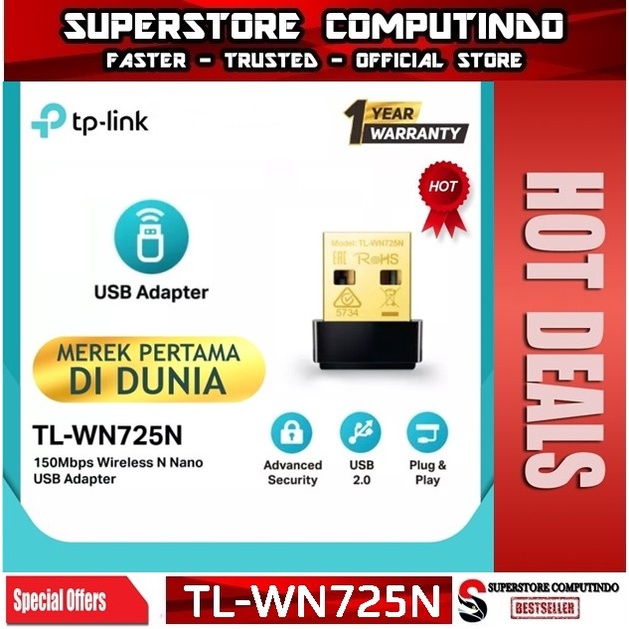 Jual TP-LINK TL-WN725N USB Nano Receiver | Wireless USB WiFi TPLINK ...