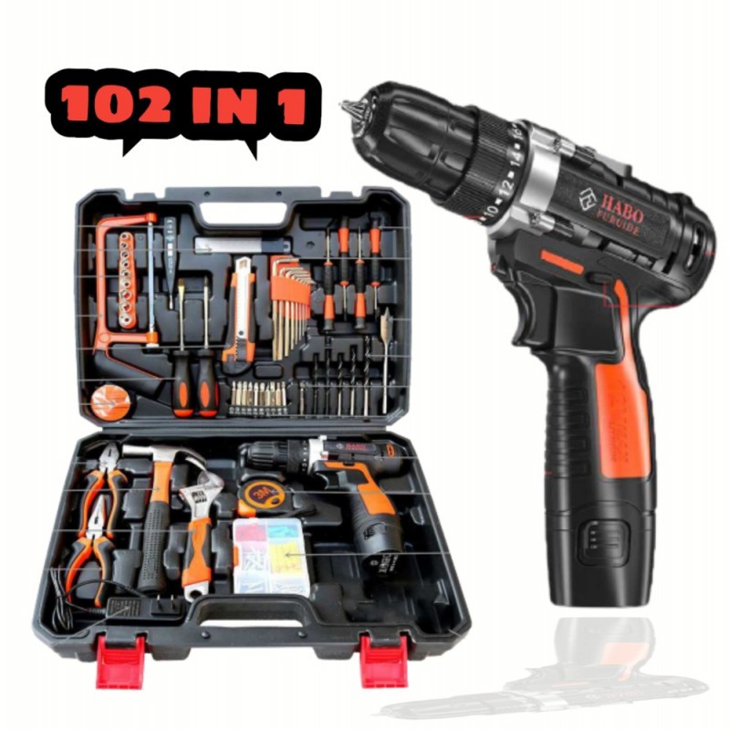 Jual Full set alat perkakas pertukangan 102 in 1 bor listrik tool kit ...