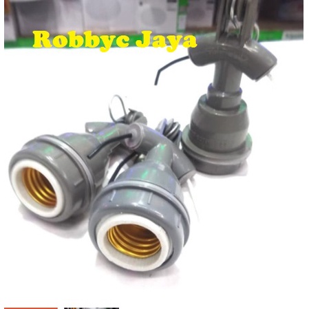 Jual Fitting Gantung Lampu Jalan | Fiting Kap Hijau WD E27 Plastik PVC | Shopee Indonesia