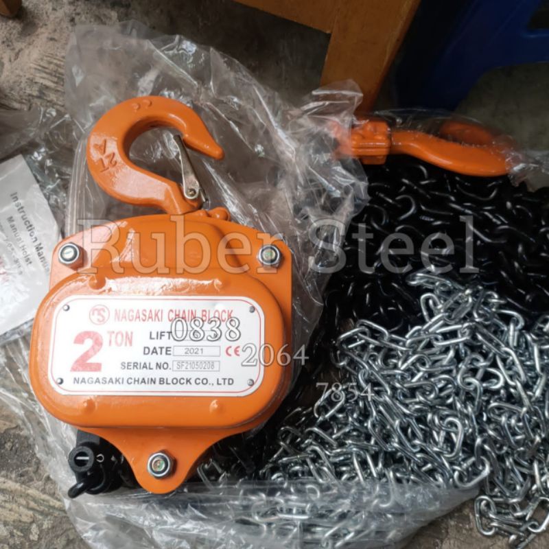 Jual Chain Block Nagasaki 2 ton lift 5 meter takel manual | Shopee ...