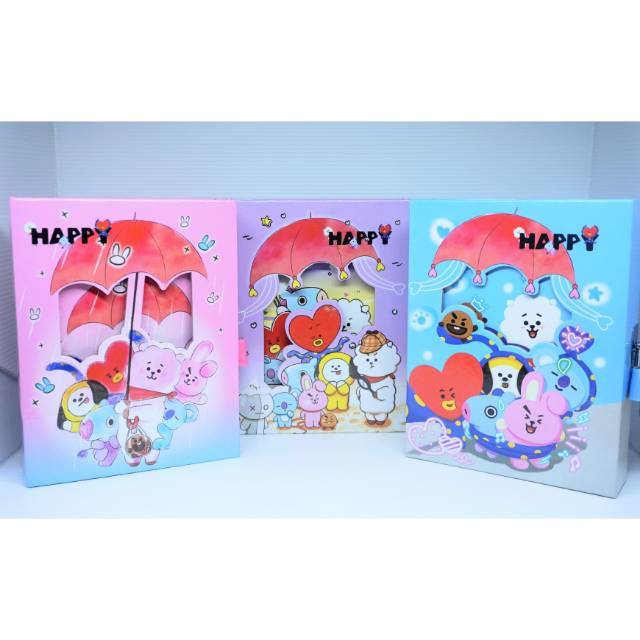 Jual DIARY BT21 gembok note book BT21 diary buku BT21 | Shopee Indonesia